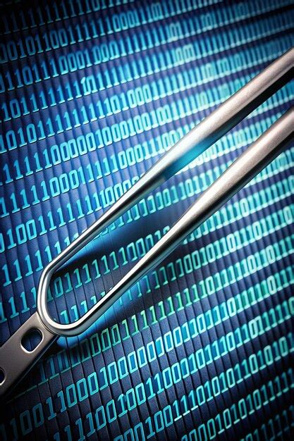 Binary Code Protection Password And Tweezers Illustration Premium AI Generated Image