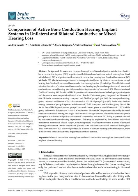 Pdf Comparison Of Active Bone Conduction Hearing Implant Systems In