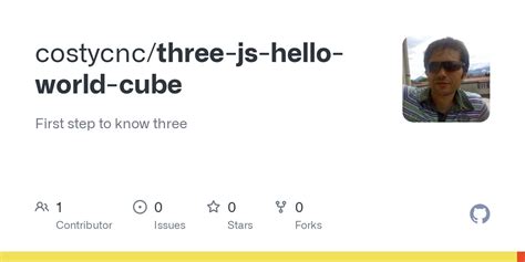 github costycnc three js hello world cube first step to know three