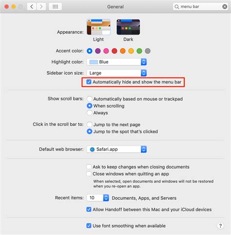 How To Automatically Hide And Show The Top Menu Bar On Mac