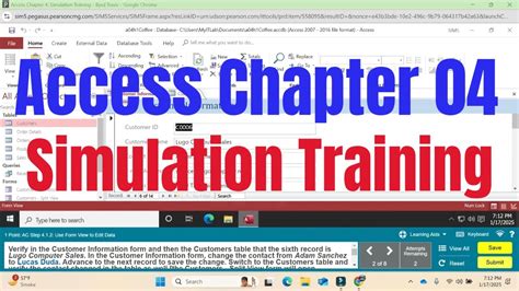 Access Chapter 04 Simulation Training Access Simulation Training Pearsonsolution Youtube