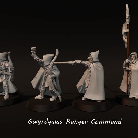 3d Printable Gwyrdgalas Command By Medbury Miniatures