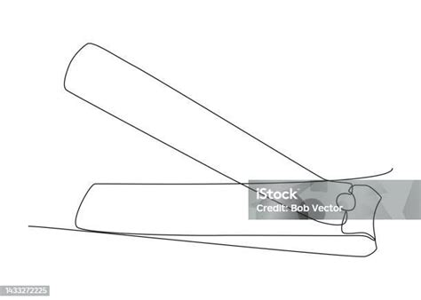 손톱 깎기의 연속 선 그리기 하나 씬 라인 일러스트 레이 션 벡터 개념 윤곽선 그리기 창조적 인 아이디어 개념에 대한 스톡 벡터