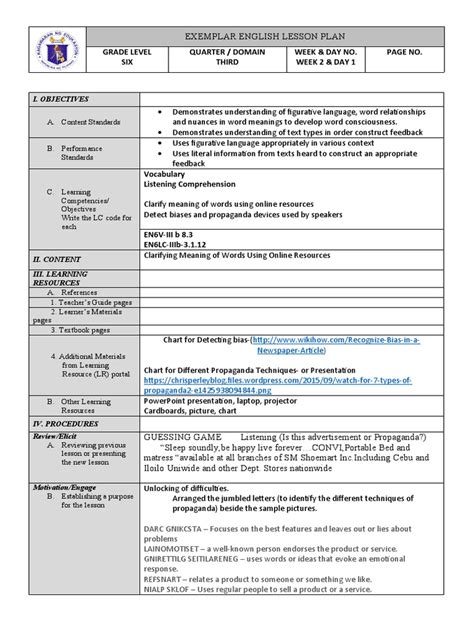 exemplar week2 day 1sol pdf learning propaganda