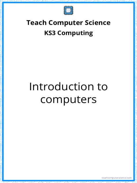 Fillable Online Introduction To Computers Ks3 Resources Teach Computer Science Fax Email Print