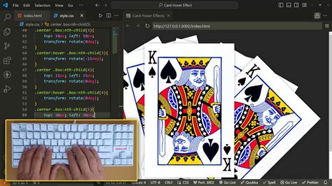 asmr coding css html card hover effects no talking youtube