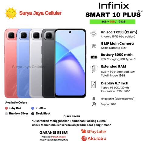 Jual HP INFINIX Smart Plus NFC GB Smart NFC Smart NFC Garansi Resmi