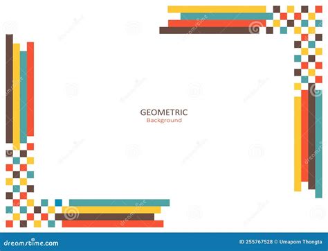 Abstract Geometric Template Flat Design With Square Shapes And Bars On