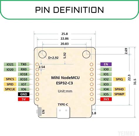 Yejmkj 5pcs Esp32 C3 Mini Development Board For Arduino Ide 4mb Flash