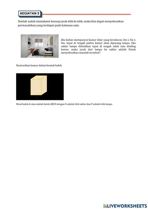 Jarak antar titik interactive worksheet | Live Worksheets