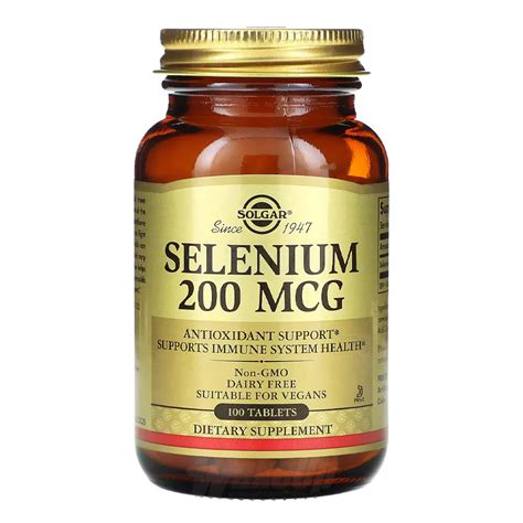 Solgar Selenium 200 Mcg 100 Tablets Boost Immune And Antioxidant Health