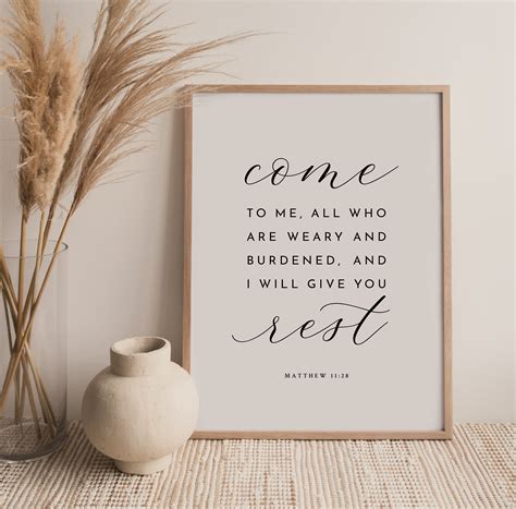 Matthew 1128 Come To Me Bible Verse Wall Art Printable Wall Art