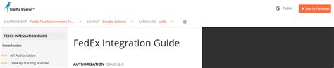 Traffic Parrot Fedex® Api Integration Guide