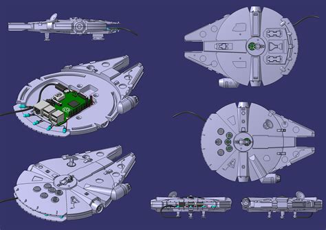 millennium falcon raspberry pi case 3d model 3d printable cgtrader