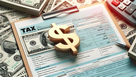 Photo Realistic As Tax Document And Dollar Sign Concept As A Tax Document Paired With A Dollar