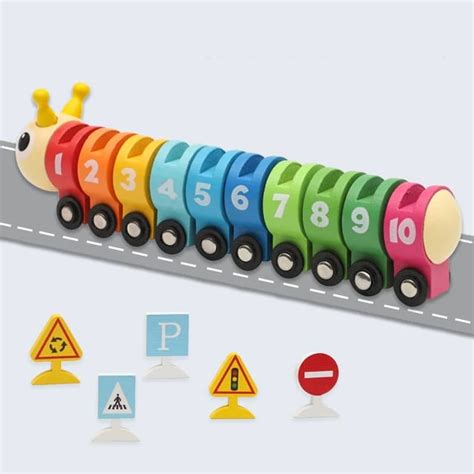 Wooden Caterpillar Train Set Learning Toy Thestationerycompany Pk