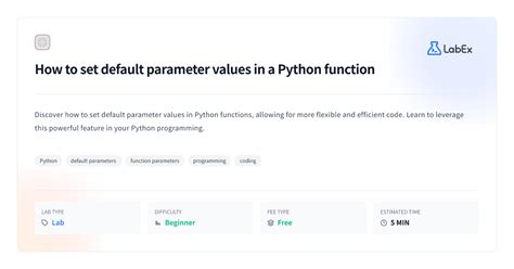 How To Set Default Parameter Values In A Python Function Labex