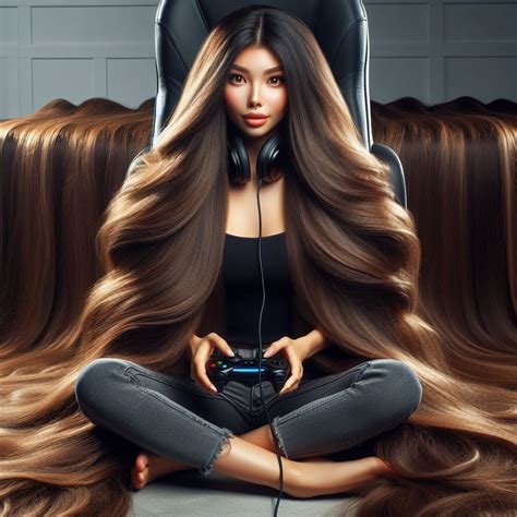 Long Hair Gamer Girl By Blinkmarker On Deviantart