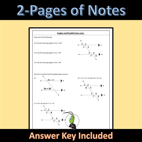 Angles And Parallel Lines Geometry Guided Notes Parallel And Perpendicular Made By Teachers