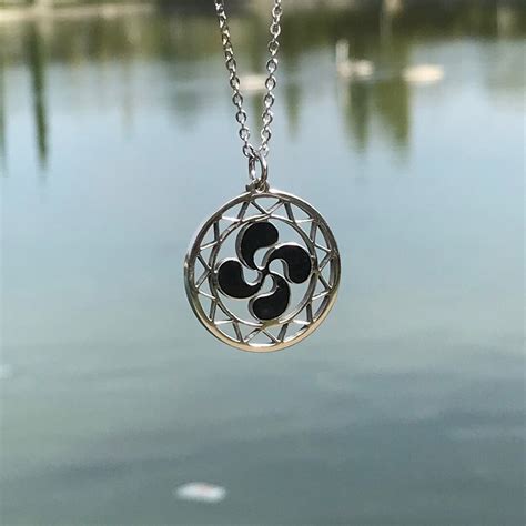 Stainless Steel Lauburu Basque Cross Pendant Necklace Etsy