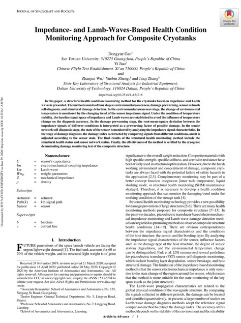 Pdf Impedance And Lamb Waves Based Health Condition Monitoring Approach For Composite Cryotanks