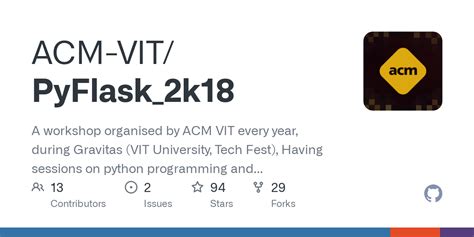 Github Acm Vitpyflask2k18 A Workshop Organised By Acm Vit Every