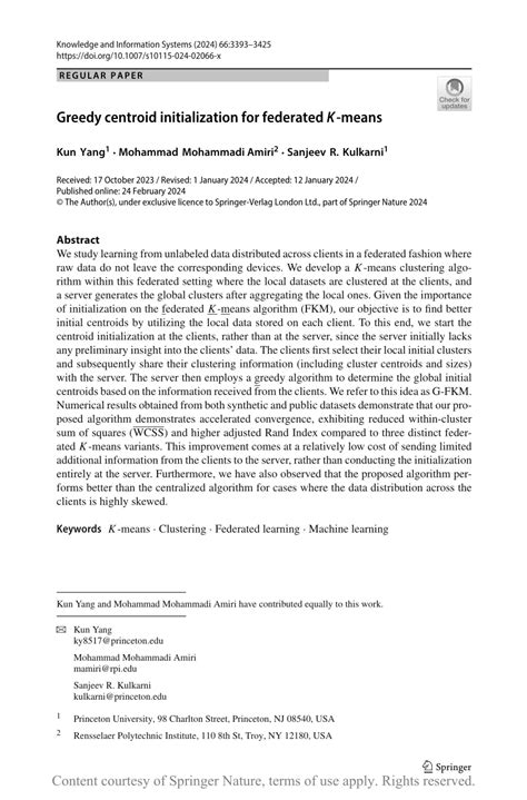 Greedy Centroid Initialization For Federated K Means