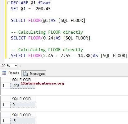 SQL FLOOR Function