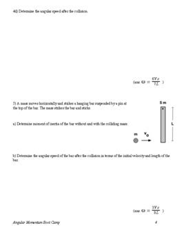 Advanced Angular Momentum Practice With Key By Physics Sheets From Fig