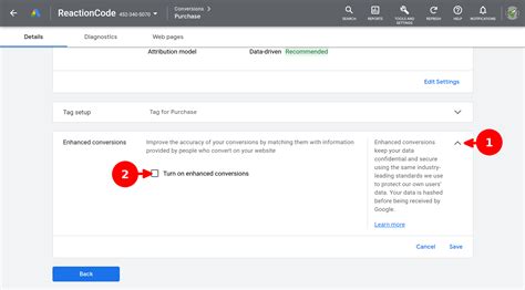 Configure Conversions Reactioncode