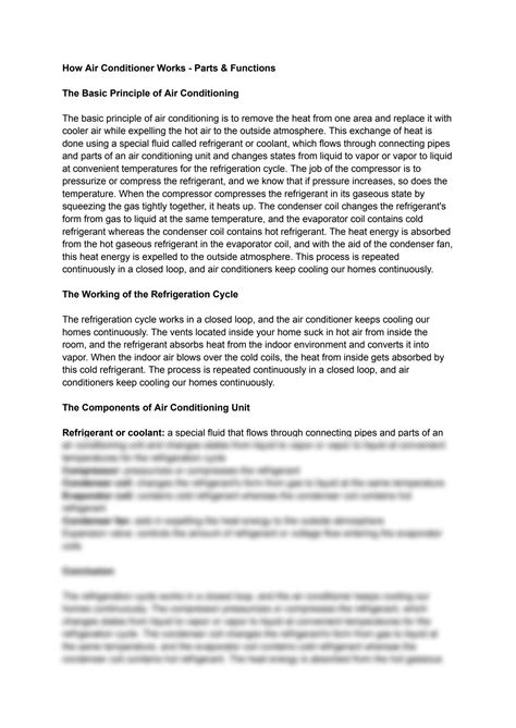 SOLUTION How Air Conditioner Works Parts And Functions Studypool