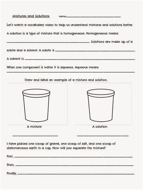 Solute And Solvent Worksheet