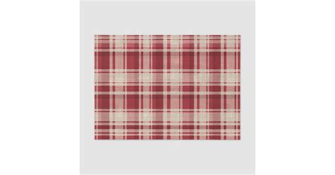 Red Cream Plaid Stripes Tissue Paper Zazzle