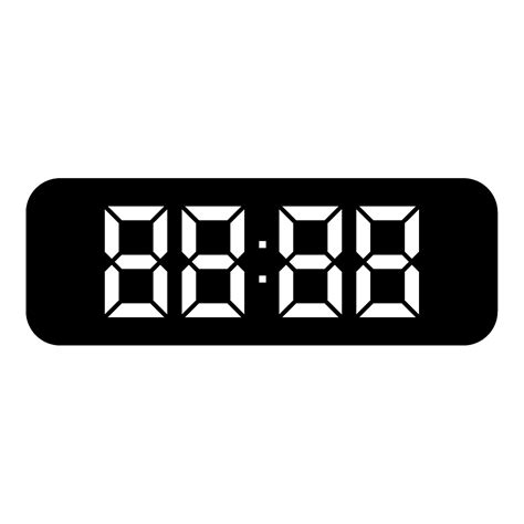 Digital Table Clock Electronic Display Desk Watch Icon Black Color Vector Illustration Image