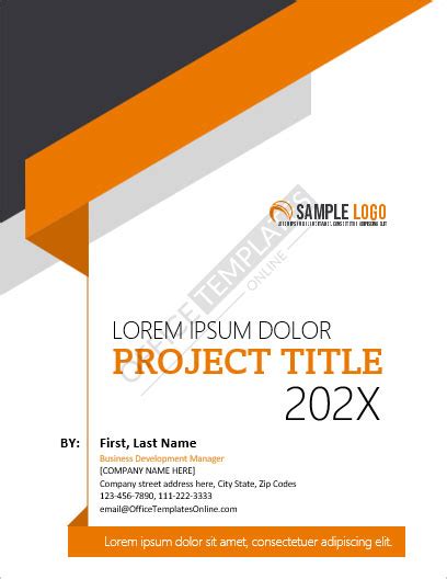 6 Free Project Cover Page Templates And Formats In Ms Word