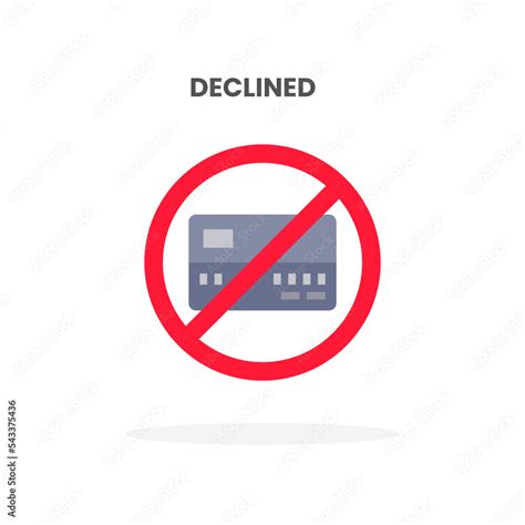 Credit Card Declined Flat Icon Vector Illustration On White Background Can Used For Web App