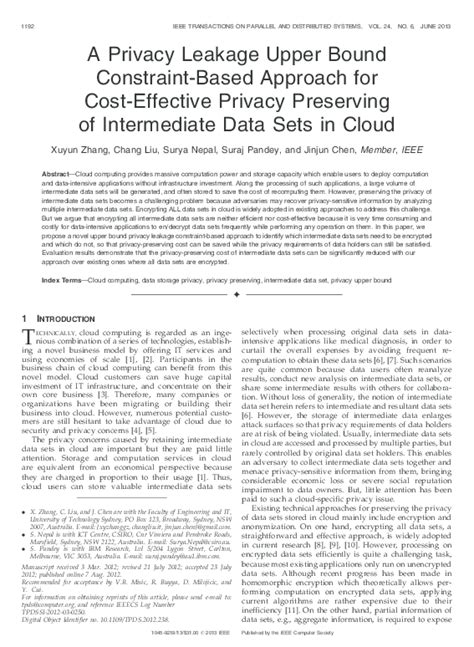 Pdf A Privacy Leakage Upper Bound Constraint Based Approach For Cost Effective Privacy