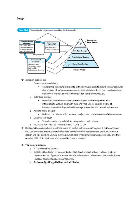 Software Design Design 4 Design Models Are O Component Level Design