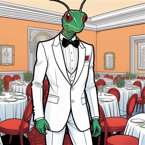 Grasshopper In Tuxedo At Ballroom Stable Diffusion Online