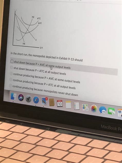 Solved MC ATC AVC MR In The Short Run The Monopolist Chegg Com