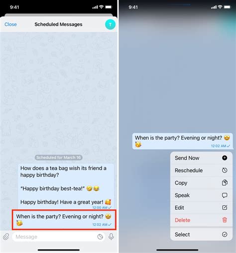 how to schedule text photo and video messages on telegram