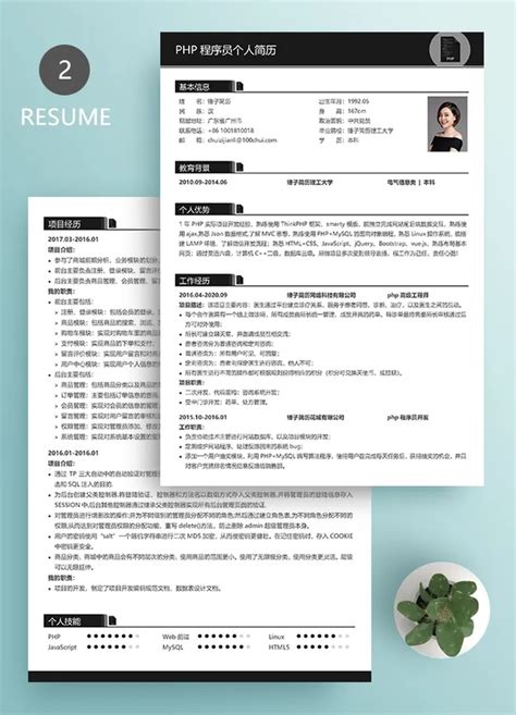 php程序员个人简历模板 word简历模板下载 知乎