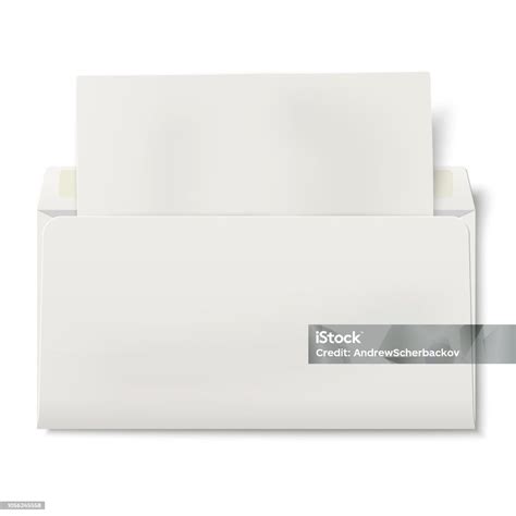 Dl 봉투에 고립 된 흰색 배경 안에 종이 시트 열 모형에 대한 스톡 벡터 아트 및 기타 이미지 모형 주머니 개인 장식품