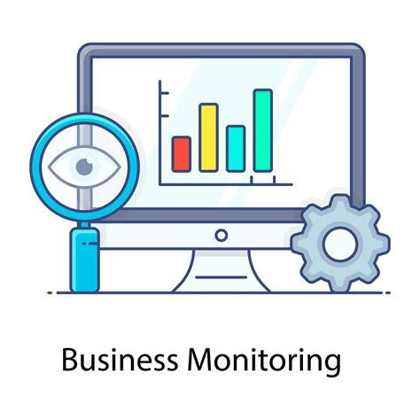 Business Monitoring Flat Outline Icon Analysis 5231238 Vector Art At