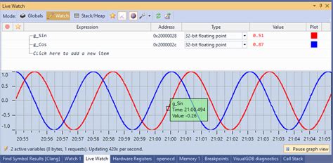 Live Variables Live Watch Visualgdb Documentation
