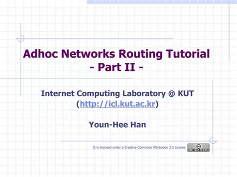 Ppt Adhoc Networks Routing Tutorial Part Ii Powerpoint