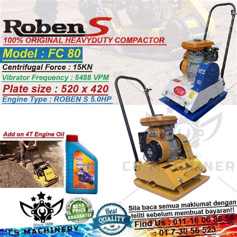 Heavyduty Fuji Plate Compactor C W Japan Robin Roben S Ey 20d Gasoline Engine For Road