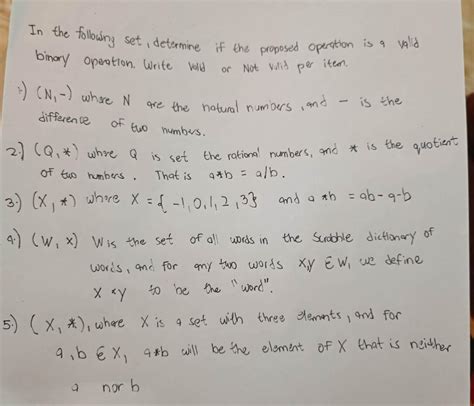 Solved In The Following Set Determine If The Proposed