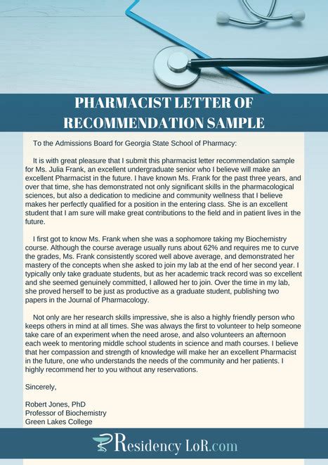 Letter Of Recommendation Eras Sample Pdf Template