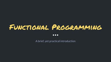 Functional Programming Ppt